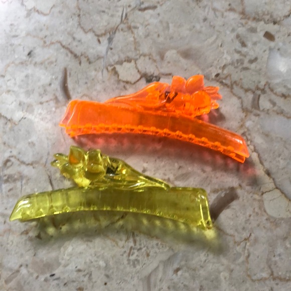 Accessories | Y2k Neon Floral Design Plastic Butterfly Hair Clips ...